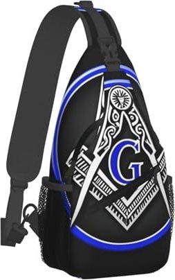 Generic Antivol Sacoche Homme Bandouliere Logo ma&ccedil;onnique Foi, Esp&eacute;rance et Charit&eacute; Sac &agrave; Bandouli&egrave;re Multifonction Sac &agrave; Poitrine pour Homme Femme Randonn&eacute;e