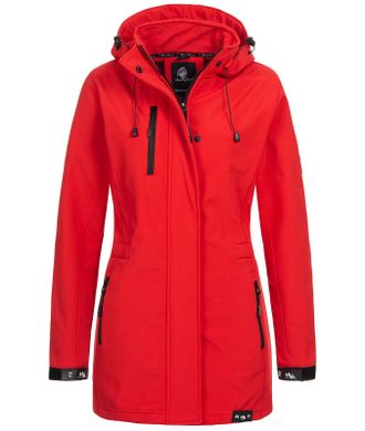Rock Creek Damen Softshell Jacke Mantel Outdoor-Mantel Damenmantel Softshellmantel Winterjacke Wasserabweisend Kapuze &Uuml;bergang D-423 Rot 5XL