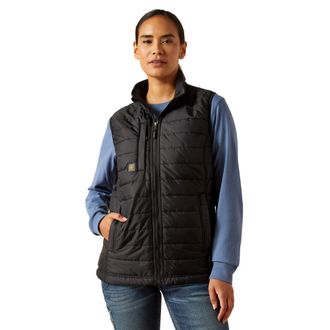 Ariat Womens Rebar Cordura Ripstop Lightweight Insulated Gilet in Black, Size X-Small, by Ariat