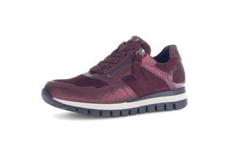 Gabor Damen Low-Top Sneaker, Frauen Sneaker,Cherry,Merlot,Sport-Dynamic,g-Weite,glatt-Leder,antikrosa,silbrt,Casual,Mulberry Kombi,35 EU / 2.5 UK
