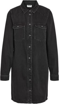 Noisy May Noisy may Dress Nmnew Signe Robe en Denim L/S Vi001Bl Noos, Jean Noir, XL Femmes