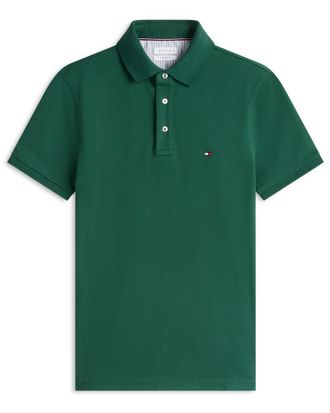 Tommy Hilfiger Slim Fit Poloshirt 1985 mit Stretch und Flag-Stickerei, Slim Fit in