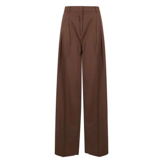 Max Mara Femme, Pantalons, Brun, Taille: 34 FR Pantalon fluide en laine