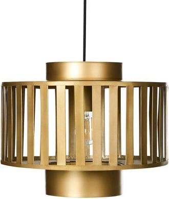 Beliani Hängeleuchte Messingfarben Metall 1-Flammig Gitter-Design Glühbirnen-Optik Modern Industrie Design für Esstisch Wohnzimmer Flur Wohnküche