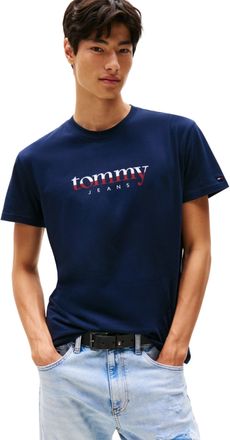 Tommy Jeans Herren T-Shirt Kurzarm Tee Regular Fit, Blau (Dark Night Navy), XXL