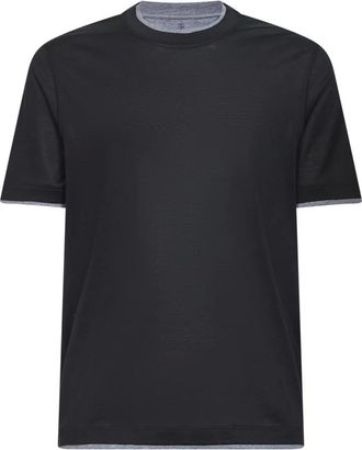 Brunello Cucinelli Homme, Tops, Noir, Taille: XS Brunello Cucinelli T-shirts et Polos