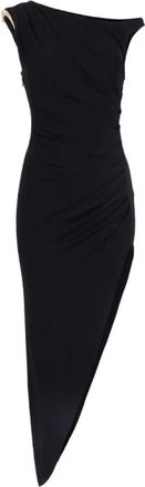 Elisabetta Franchi Femme, Robes, Noir, Taille: 40 FR Robe en jersey cr&ecirc;pe avec bretelle bijou