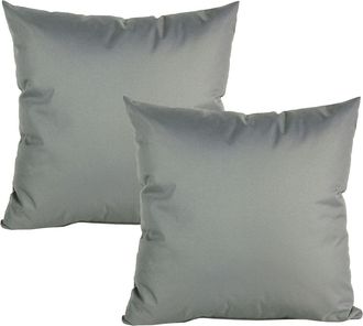 JACK 2er Set Outdoor Kissenhülle Kissenbezug 50x50cm Wasserfest Sitzkissen Lounge Kissen Garten Stuhl Lotus Effekt, Farbe:Grau