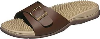 Revs Tay - Sandales de massage et dacupression pour homme, sangle unique, r&eacute;glables, Marron 44/45EU