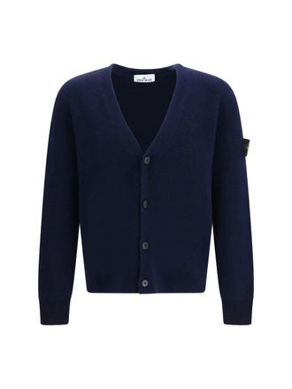 Stone Island Alpaca Blend Cardigan - Navy