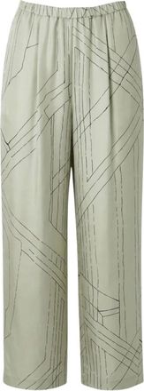 Alysi Femme, Pantalons, Vert, Taille: 38 FR Silk Pantalons