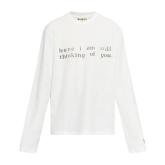 Misbhv Misbhv - T-shirt Manches Longues Here I Am Still Thinking Of You - Homme - Tops - Blanc - Taille: 2XL