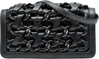 Chanel Pre-owned Sac Bandouli&egrave;re &agrave; Cha&icirc;ne Tiss&eacute;e - Femme - Pre-owned - Noir - Taille: ONE Size