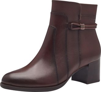Tamaris COMFORT Damen Stiefeletten mit Absatz mit Reißverschluss Blockabsatz, Braun (Chestnut), 40 EU