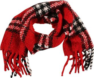 Burberry Femme, Accessoires, Multicolore, Taille: ONE Size Check Alpaca Wool Blend Boucl&eacute; Scarf