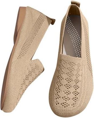 Generic Chaussures plates &agrave; enfiler pour femme - Large largeur - Bout rond - Polyvalentes - Respirantes - L&eacute;g&egrave;res - Confortables - Classiques - Pour le sport 