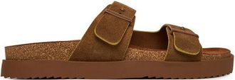 Tommy Hilfiger Pantoletten Cork Adjustable Suede Sandal FM0FM05869 Braun
