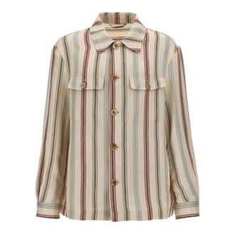 Etro Gestreiftes Leinen-Overshirt - - Shirts - Herren - Mehrfarbig - XS