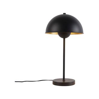 QAZQA Retro Tischlampe schwarz mit Gold - Magnax
