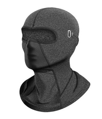 Generic Masque coupe-vent chaud pour lhiver, Gris long avec trou, M