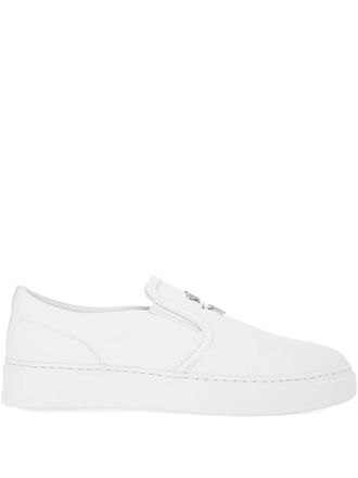 Philipp Plein baskets en cuir à design à enfiler - Blanc