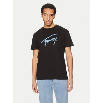 Tommy Jeans T-Shirt Signature DM0DM21109 Schwarz Regular Fit