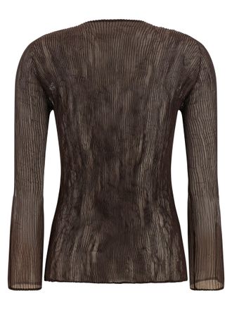 Issey Miyake Womens Brown Polyester Blouse
