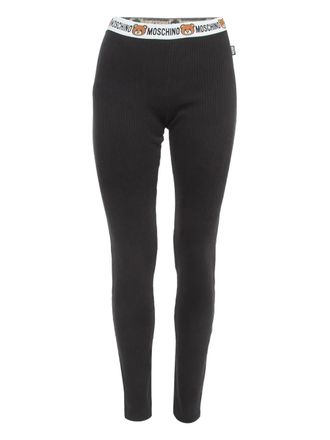 Moschino legging à taille logo - Noir