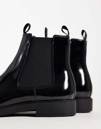 Asos bottines Chelsea &agrave; doubles languettes noires