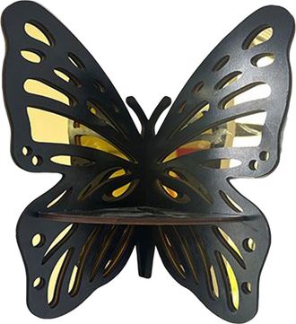 Generico Eckregal mit Schmetterling, 39,1 x 31,4 x 0,5 cm (15,55 x 12,44 x 0,2 Zoll) Bildschirm, schwimmender Schmetterling, tragbares Eckregal, Dekoration für