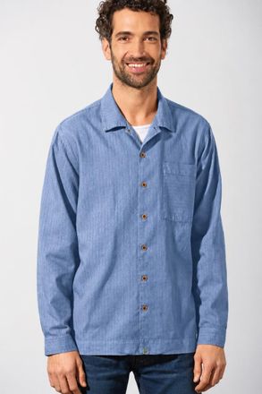 Hempage Hempage Herren vegan Freizeithemd Leisure Blaubeere
