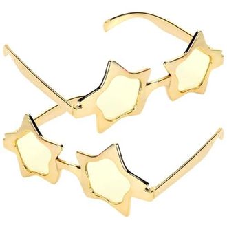 BESPORTBLE GLEAVI Lot de 2 Lunettes de F&ecirc;te &Eacute;toiles Dor&eacute;es Accessoires Cosplay L&eacute;gers et R&eacute;utilisables pour Soir&eacute;es Carnavals Anniversaires et Bals Masqu&eacute;s Lunet