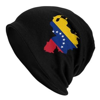 Generic Unisexe Bonnets De Ski Carte du Drapeau du Venezuela Bonnets Tricot&eacute; Classique Bonnet dhiver Mode Bonnet &Agrave; Revers pour Cyclisme Hiver Ski