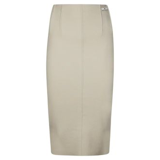 Elisabetta Franchi Femme, Jupes, Blanc, Taille: 40 FR Jupe Crayon en Maille