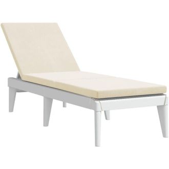 vidaXL Sonnenliege mit Auflage Wei&szlig; 186x60x29 cm PP vidaXL