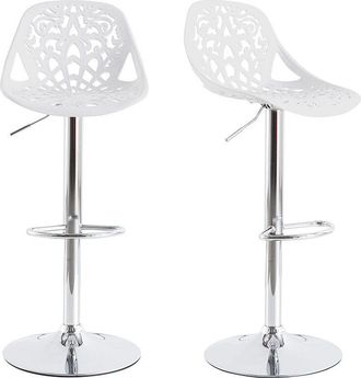 Miliboo Design-Barhocker Barock Wei&szlig; 2er Set BAROCCA
