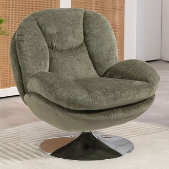 M&S Collection M&s - Fauteuil cosy pivotant 81x84x 84cm en velours vert olive - oryo