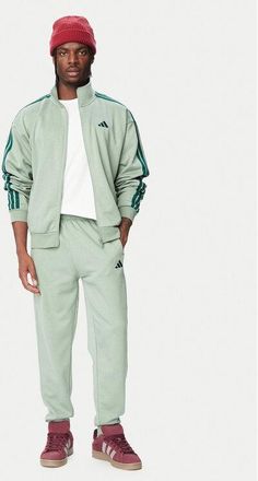 adidas Jogginganzug 3-Stripes Fleece KX5625 Gr&uuml;n Regular Fit