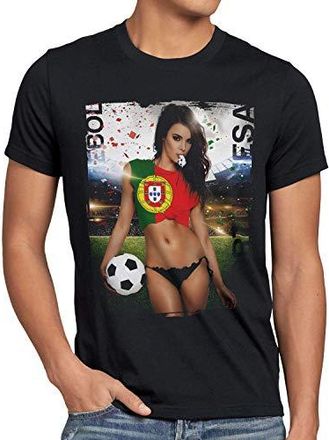 style3 Les Bleus 2021 Soccer Girl France T-Shirt Homme Maillot de Football Noir, Taille:L, Shirt Länderflaggen:Portugal
