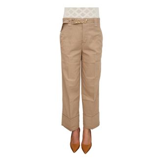 Twinset Umschlaghose mit G&uuml;rtel - - Trousers - Damen - Beige - XL