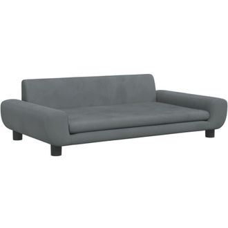 vidaXL Kindersofa Dunkelgrau 100x54x33 cm Samt vidaXL