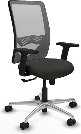 Piqueras y Crespo Schwarzer Stuhl aus Mesh Zulema mit 2D-Armen, h&ouml;henverstellbare Lendenwirbelst&uuml;tze, ausgestattet mit 3 Positionen und Schneideschaum. Mit Rollen von 6