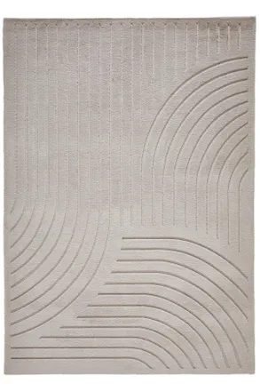 Novel Hochflorteppich Siena, Taupe, Kunststoff, geometrisch, rechteckig, 80x150 cm, Bsci, Oeko-Tex Standard 100, f&uuml;r Fu&szlig;bodenheizung geeignet, Teppiche & B&ouml;