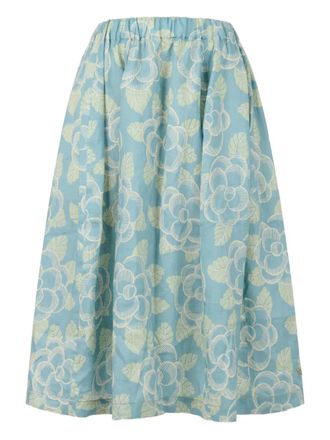Marni jupe imprim&eacute;e Banjo &agrave; taille &eacute;lastiqu&eacute;e - Bleu