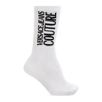 Versace Jeans Couture Homme, Sous-vêtements, Blanc, Taille: M Chaussettes en coton avec logo