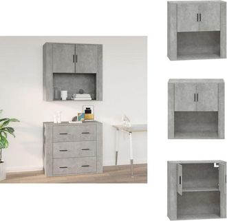 vidaXL Armoire murale Gris béton 80x33x80 cm Bois dingénierie - Armoire Murale - Meuble De Rangement - Rangement Mural - Étagère Murale - Décoration