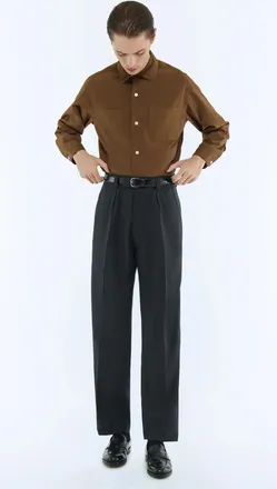 Fursac Pantalon large &agrave; pli en toile de laine - Taille 42 - Homme