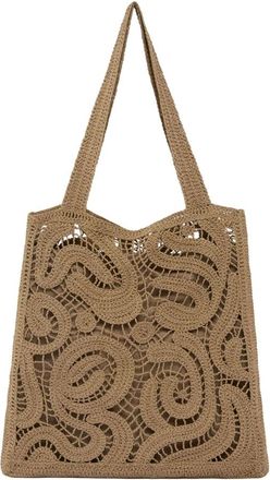Pinko Pinko, Femme, Sacs, Brun, Taille: ONE Size Shopper Crochet Geometrico