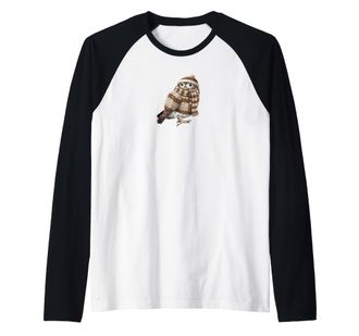jz.birds Eule mit Strickm&uuml;tze Vogelfreund Singvogel Biologe Vogel Raglan