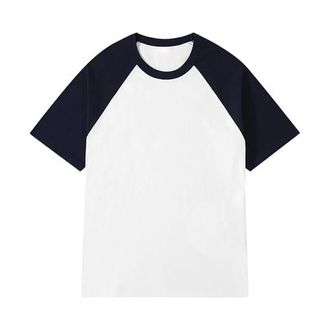 Generic T-shirt Homme Patchwork Col Rond T-shirt Contraste de Couleur R&eacute;tro &Eacute;paule Lourde T-Shirt Couleur Pure L&acirc;che Manches Courtes, Marine, 4XL